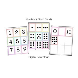 Numbers Flash Cards for Preschool Homeschooling Work One to One ...