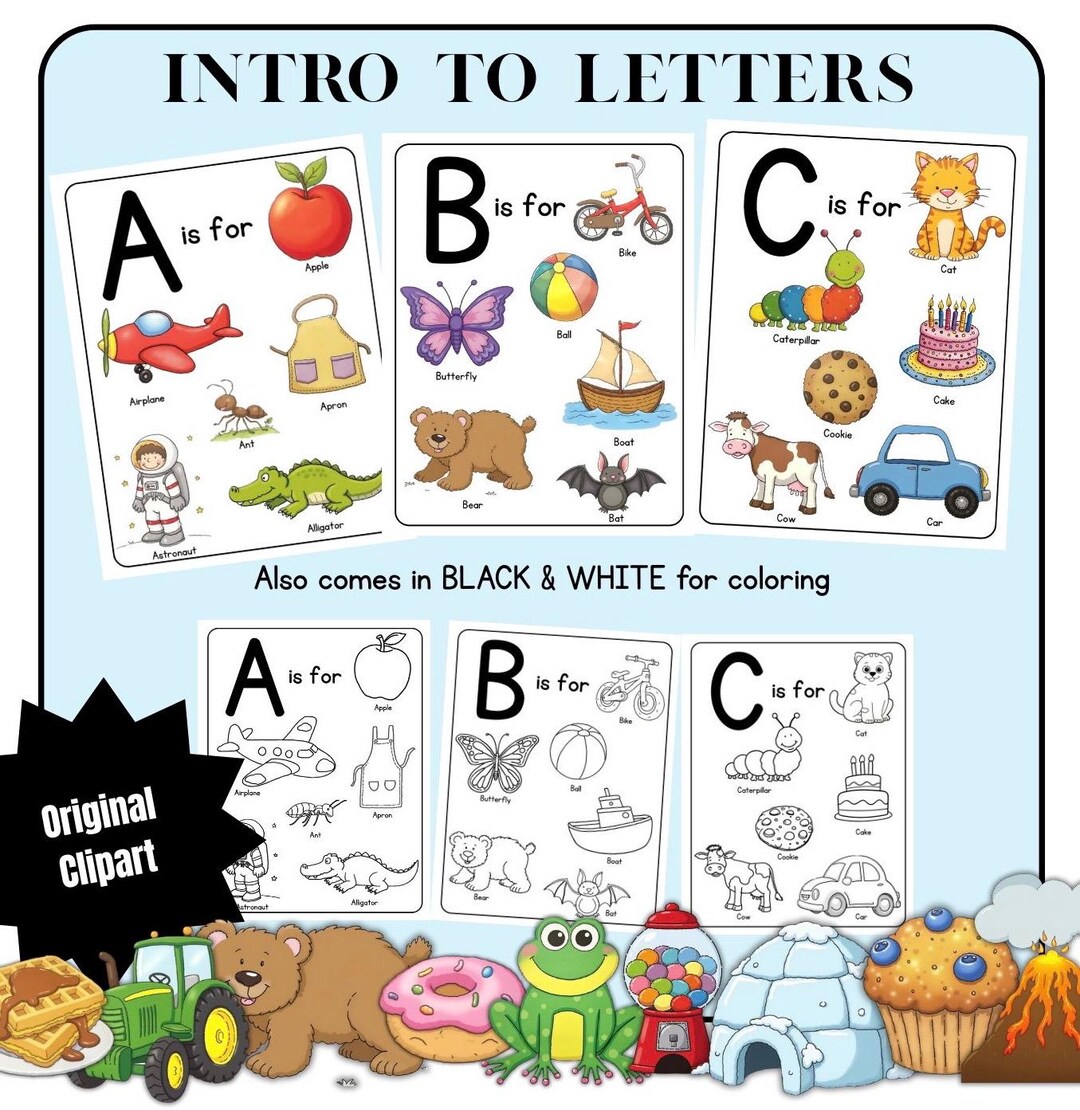 Alphabet Coloring Pages A-Z: Printable ABC Worksheets (digital Download ...