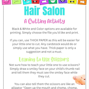 Hair Salon Scissor Skills Activity: Fine Motor Practice | Fun Preschool ...