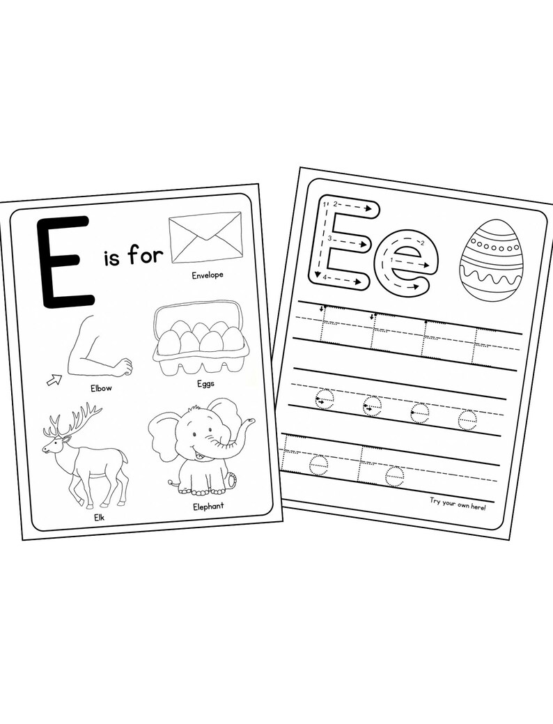 Letter E Preschool Worksheet Packet: Fun Learning Printables (digital ...