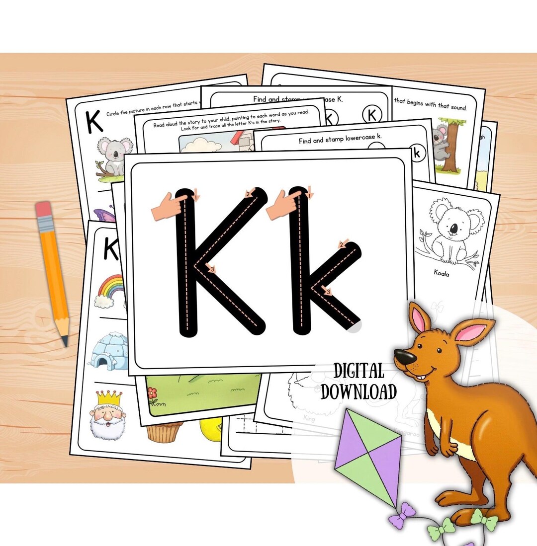 Letter K Preschool Activity Packet: Fun Learning Prints (digital ...