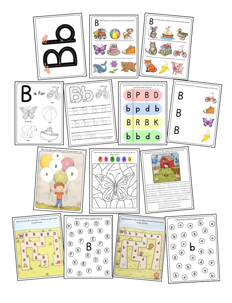 Letter B Preschool Worksheet Packet: Fun Learning Activities (digital ...