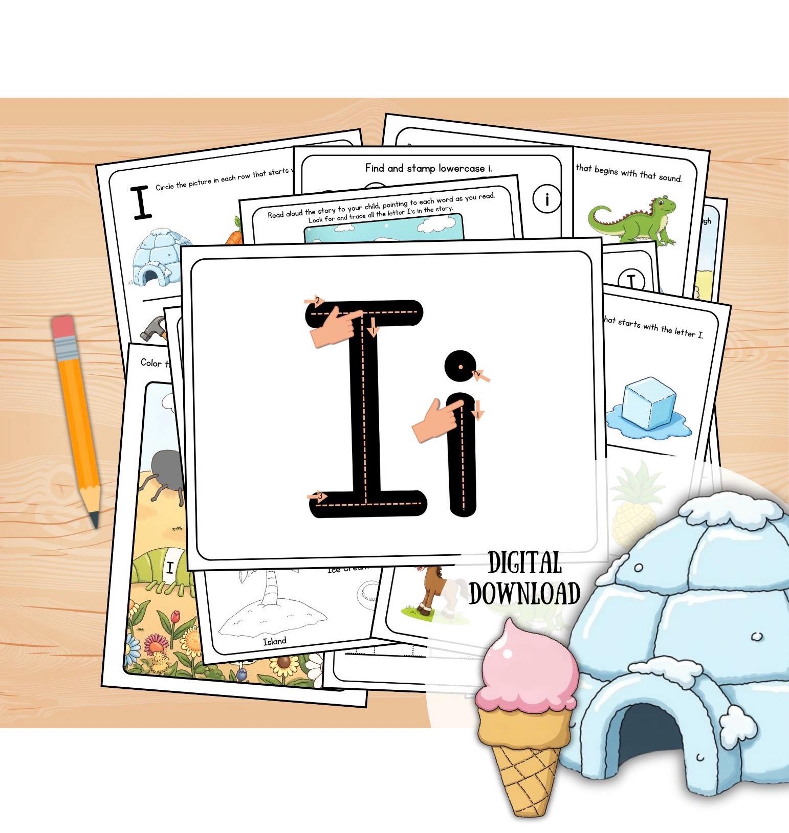 Letter I Preschool Activity Packet: Fun Learning Prints (digital ...