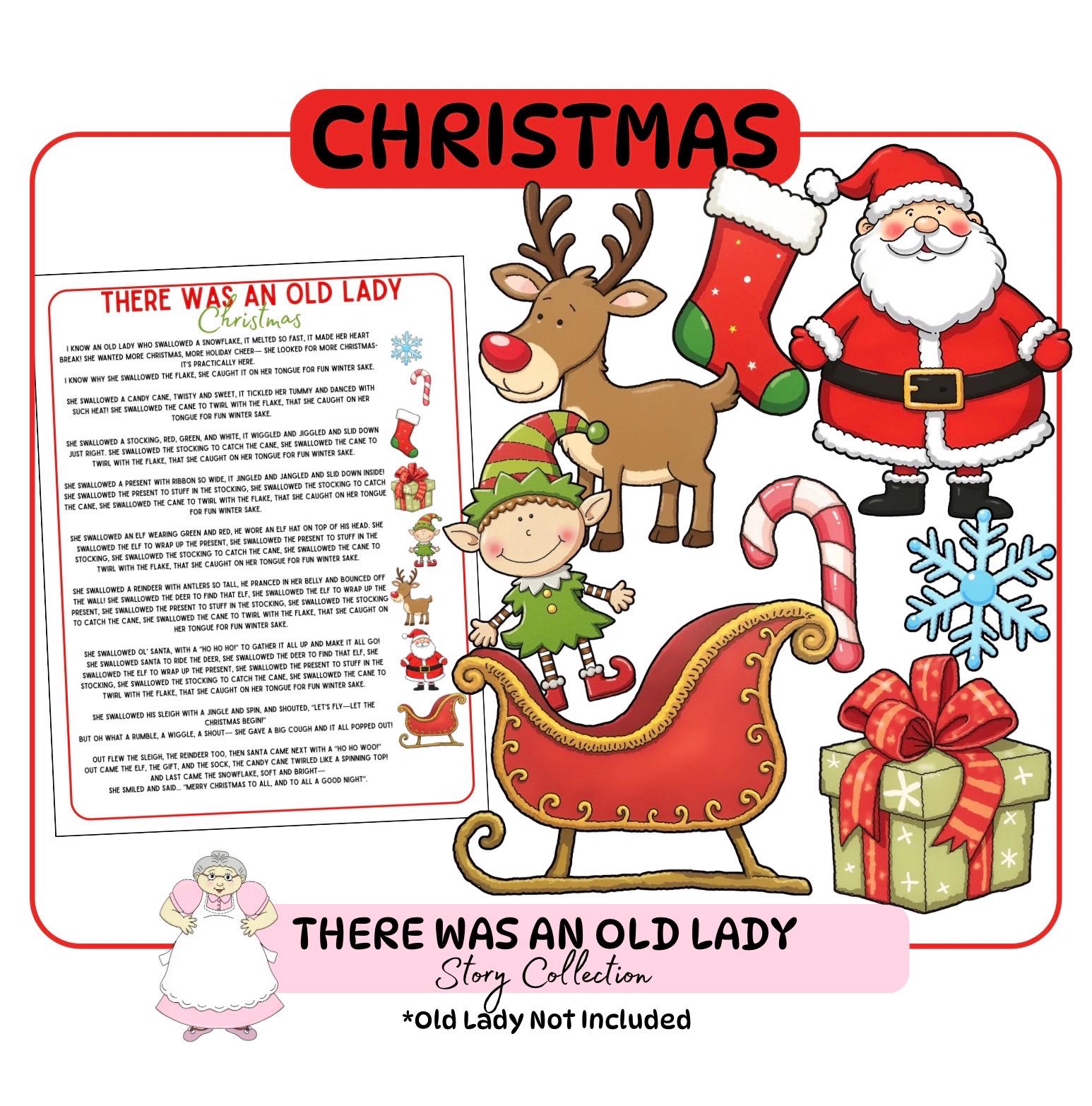 Christmas Add-on for “there Was an Old Lady Who Swallowed…” Story ...
