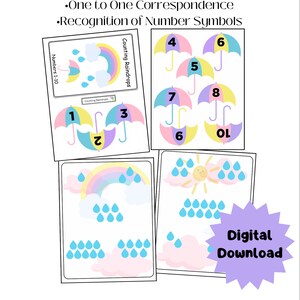 Counting Preschool File Folder Game for Weather Preschool Homework ...