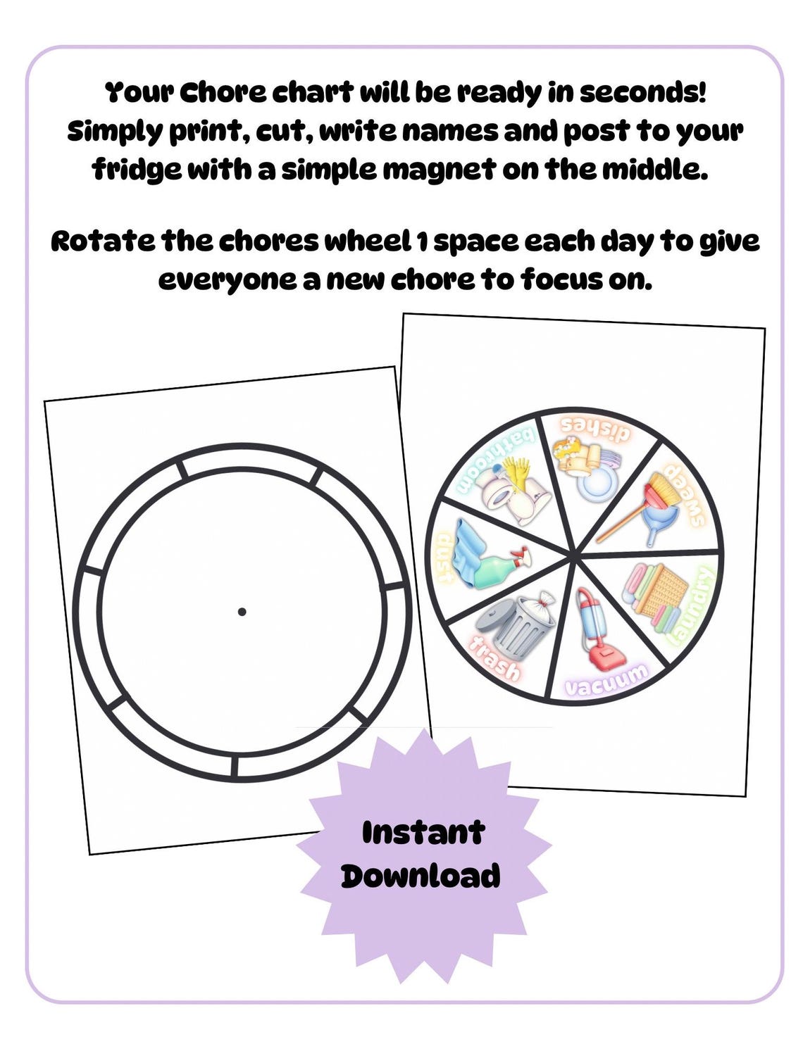 Rotating Family Chore Chart | EASY Spring Cleaning Organizer | Family ...