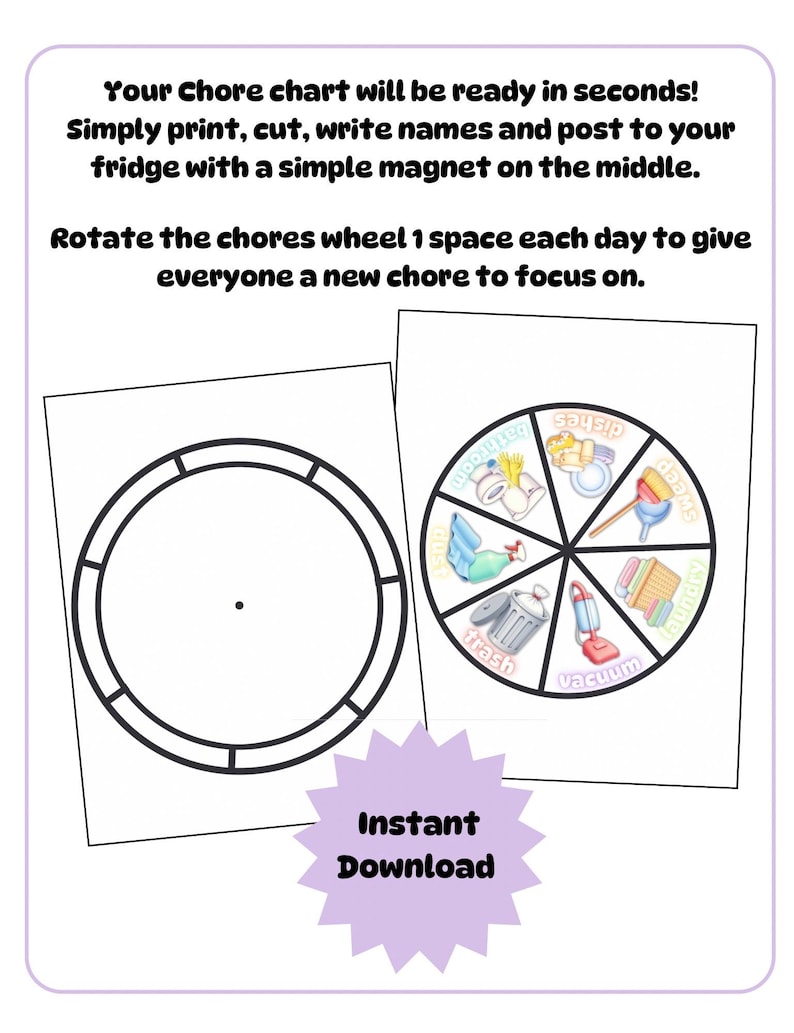 Rotating Family Chore Chart | EASY Spring Cleaning Organizer | Family ...