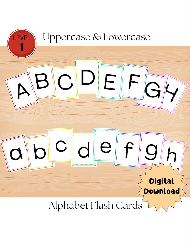 Preschool Alphabet Flash Cards: Uppercase & Lowercase (digital Download ...