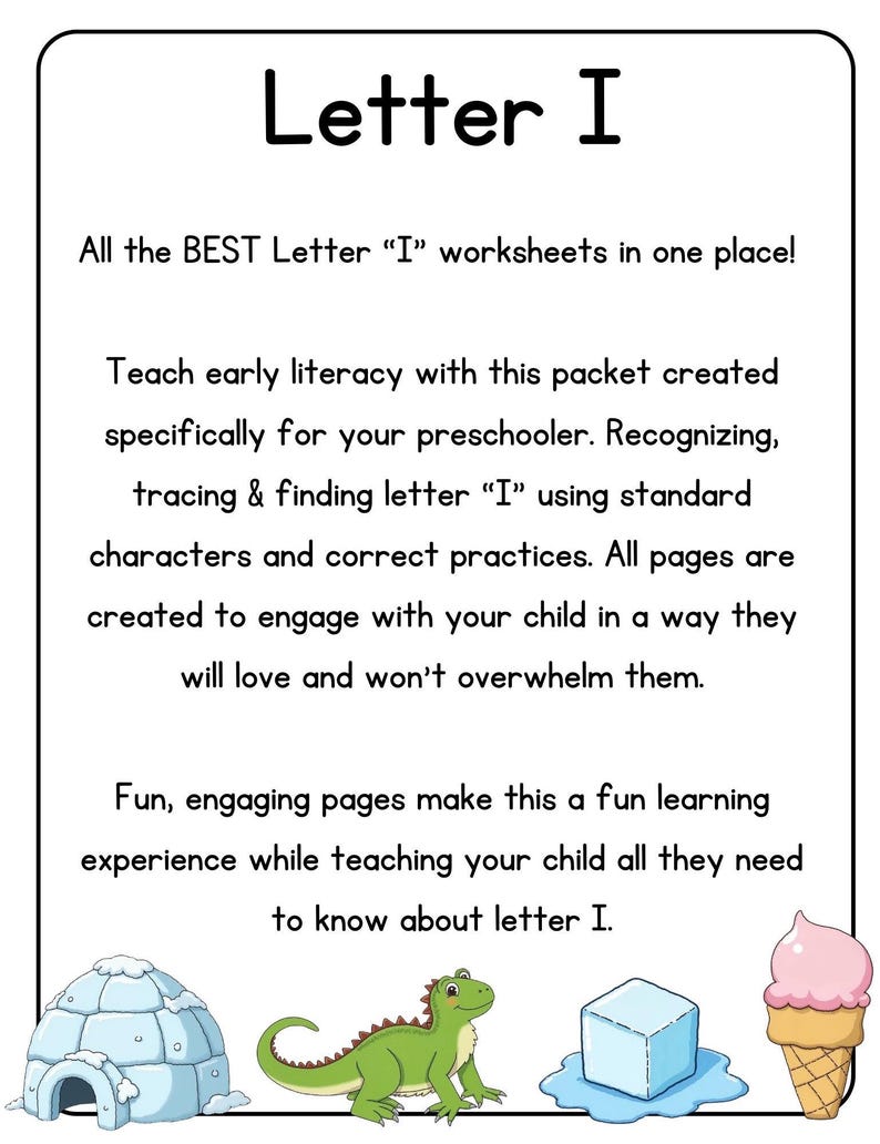 Letter I Preschool Worksheets | THE BEST Preschool Packet for Learning ...