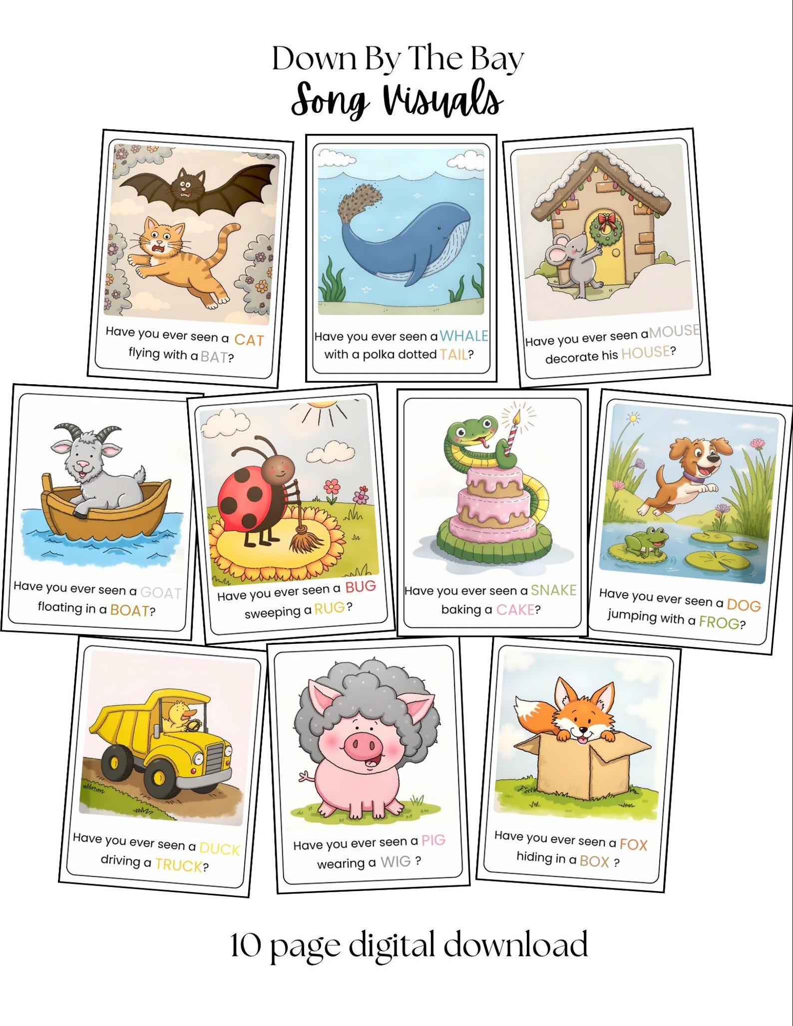 Down by the Bay Song Visuals: Circle Time Activity (digital Download ...