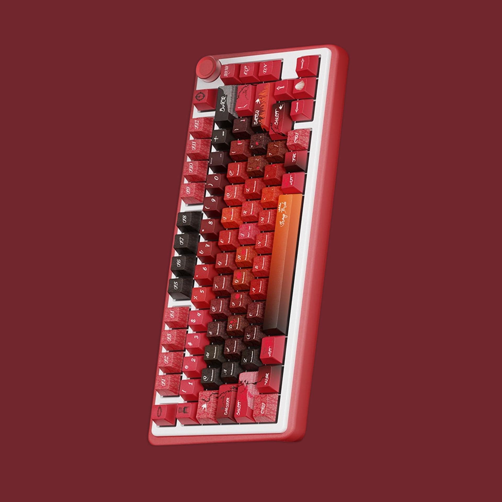 Vintage Red Keycaps Set, Gradient Red Anime Keycaps, Cherry 138 Artisan ...