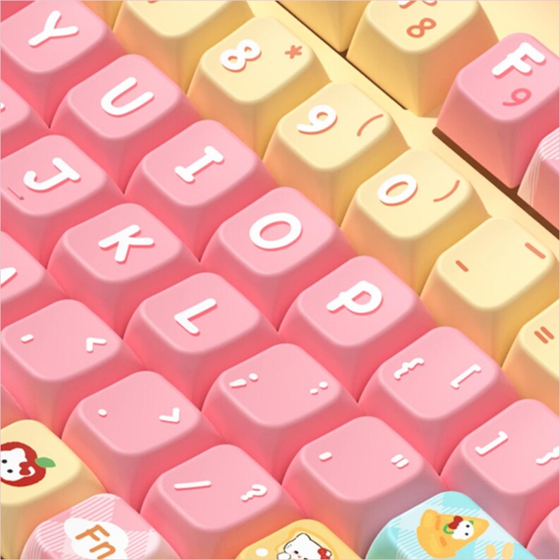 Cute Puppy Keycaps Set, Dog Pink Keycaps Set, MDA Layout Artisan ...