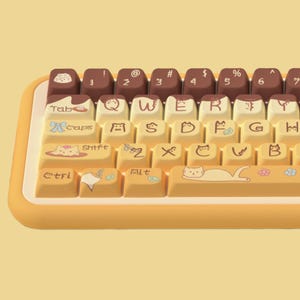 Pudding Cat Keycap Set, Cute Anime Keycaps Set, MDA 158 Artisan Keycaps ...