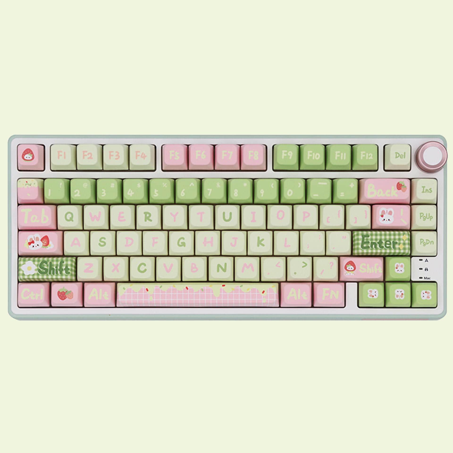 Strawberry Milk Bunny Keycaps Set, Anime Keycaps Set, Graffiti Keycap ...