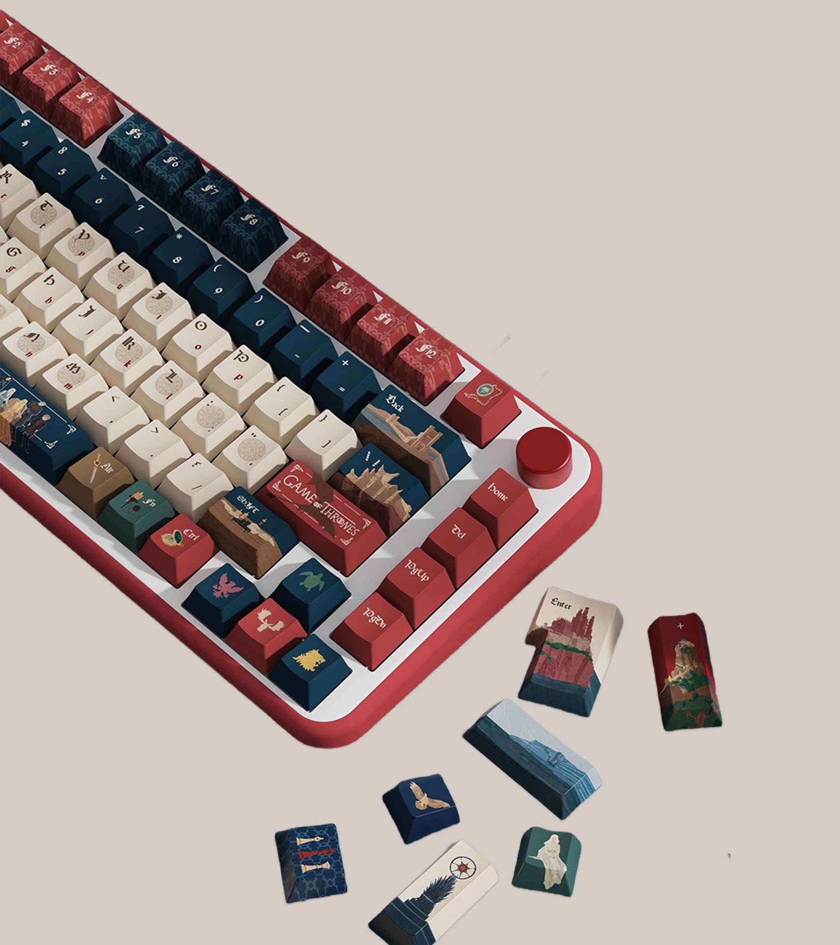 Winter is Coming Keycaps Set, Game of Thrones Keycaps Set, PBT Cherry 138 Artisan Keycaps ...