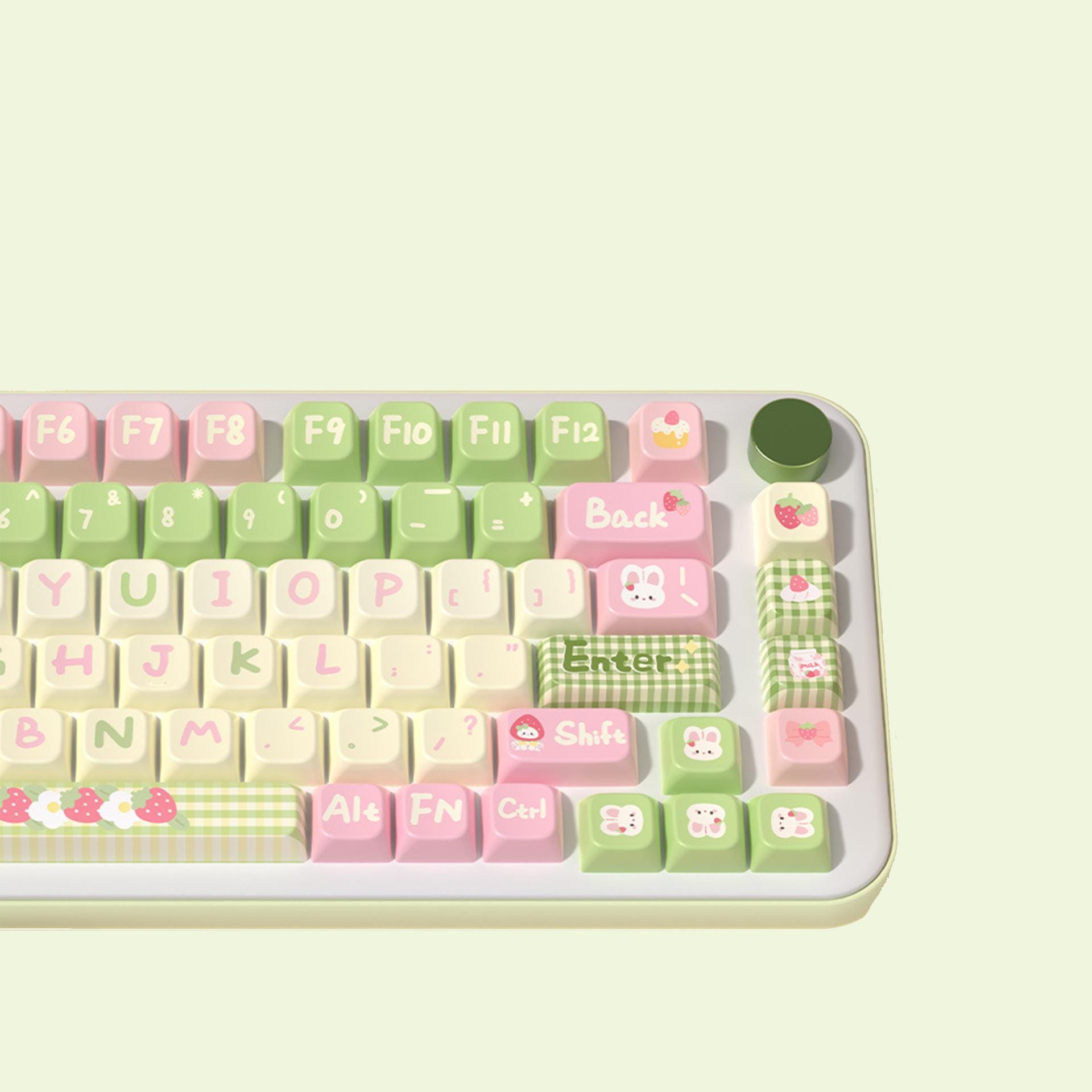 Strawberry Milk Bunny Keycaps Set, Anime Keycaps Set, Graffiti Keycap ...