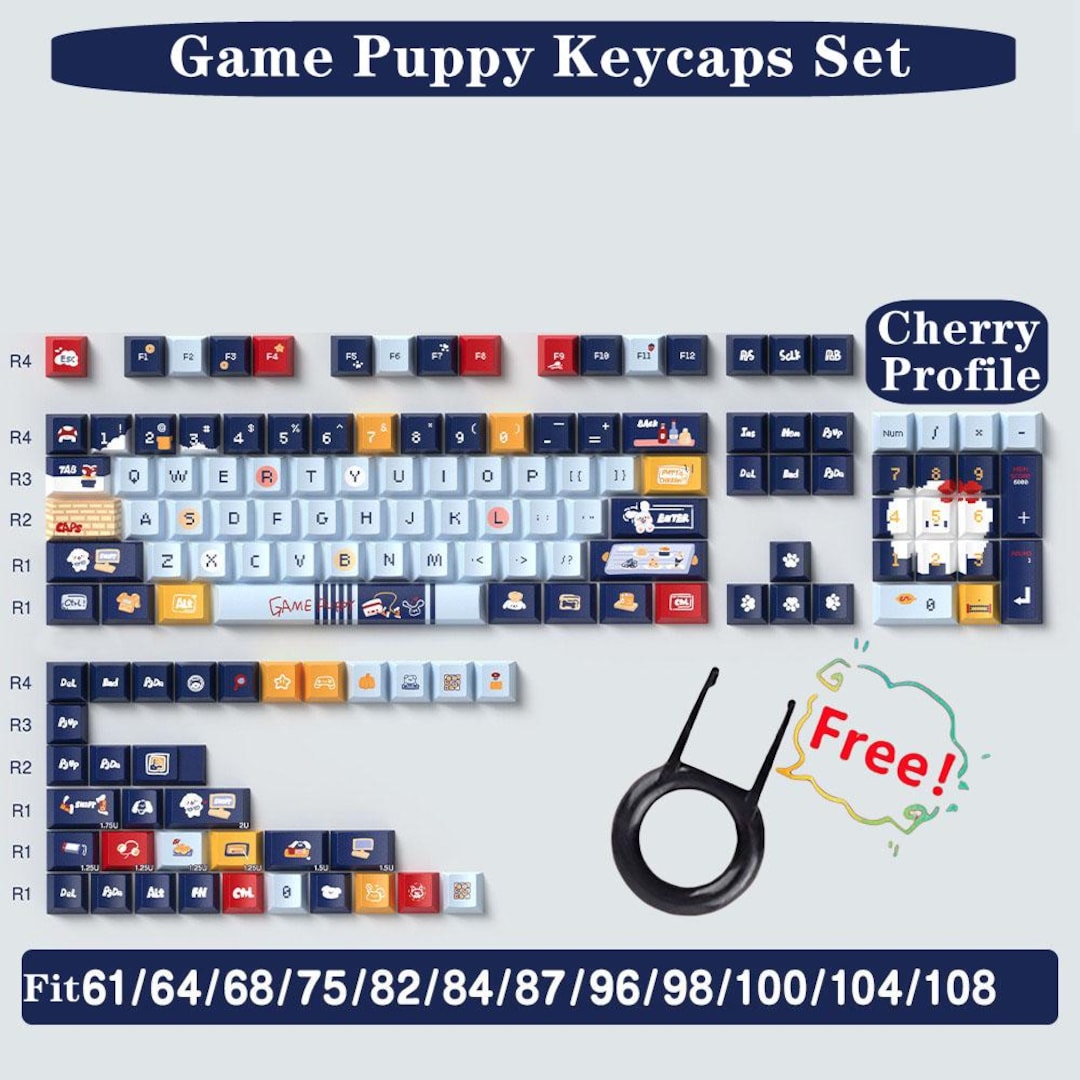 Cute Puppy Keycaps Set, Dog Anime Keycaps Set, Ergonomic Keyboard ...