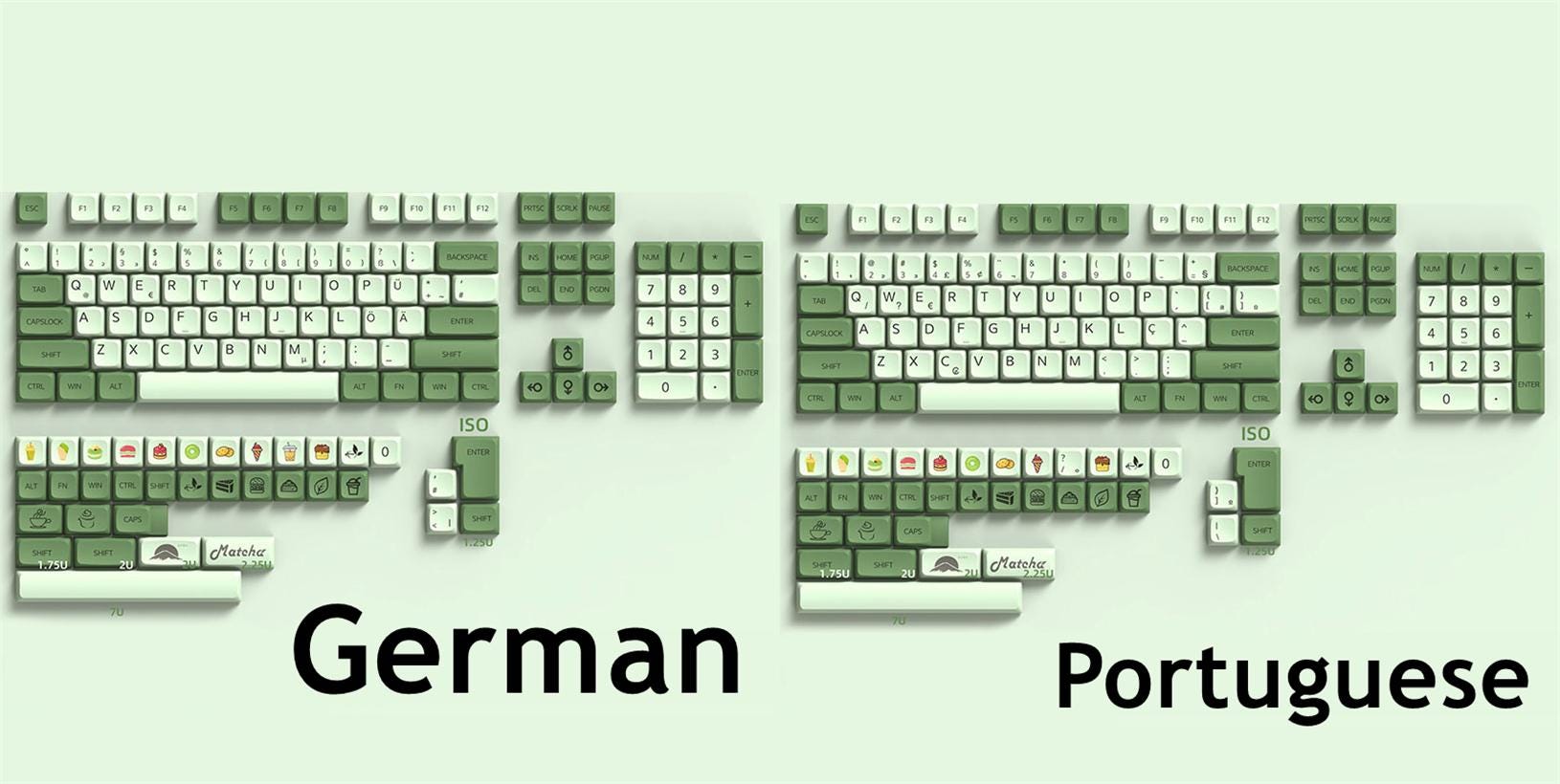 Japanese Matcha Keycaps Set, German French Keycaps Set, Mechanical ...