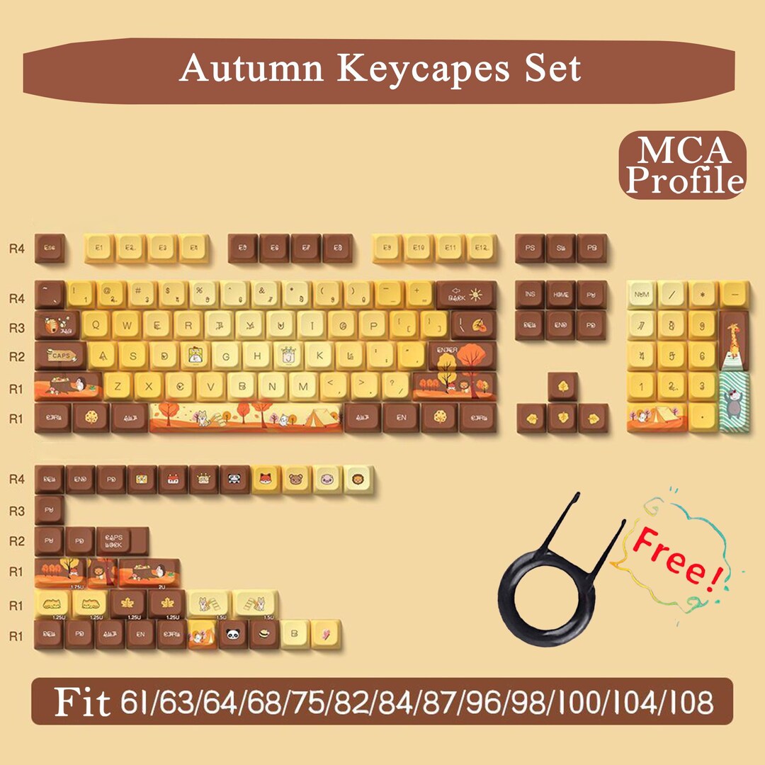 Autumn Keycaps Set,flowers Keycaps Set,graffiti Keycap Set, MDA Height ...