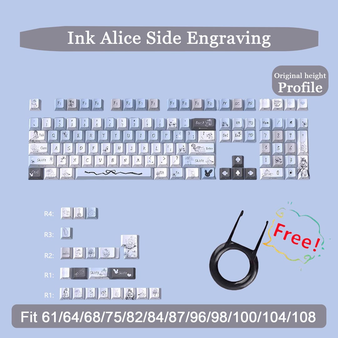 Ink Alice Keycaps Are Engraved With Light OEM Keycaps,ancient Style ...