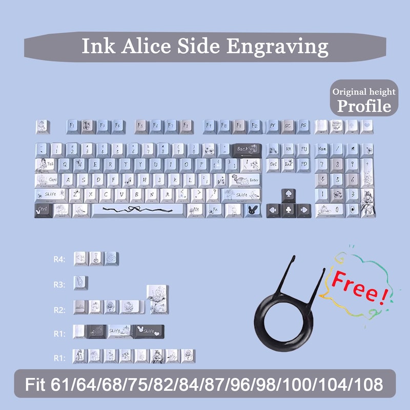 Keyboard Keycaps Alice - Etsy