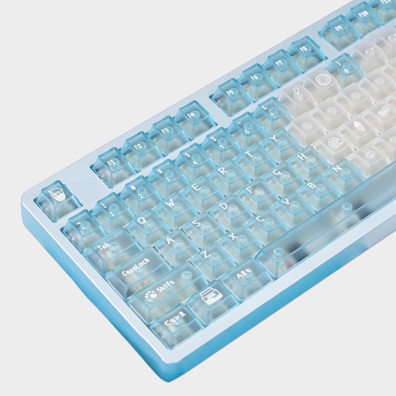 Frosted Translucent PC Blue Translucent Keycaps,flower Language Keycaps ...