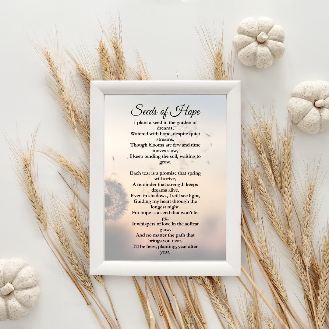 Seed of Hope Poem for Infertility and IVF | Encouragement for TTC ...