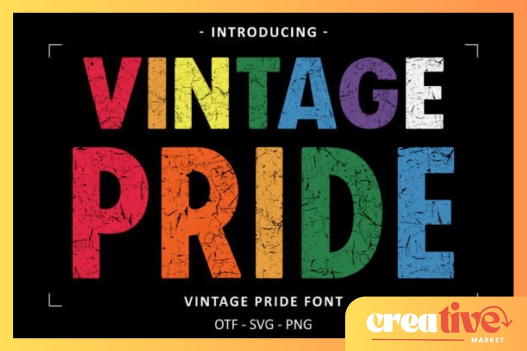 Vintage Pride Font Pride Inspired Font Vintage Pride Text Pride ...
