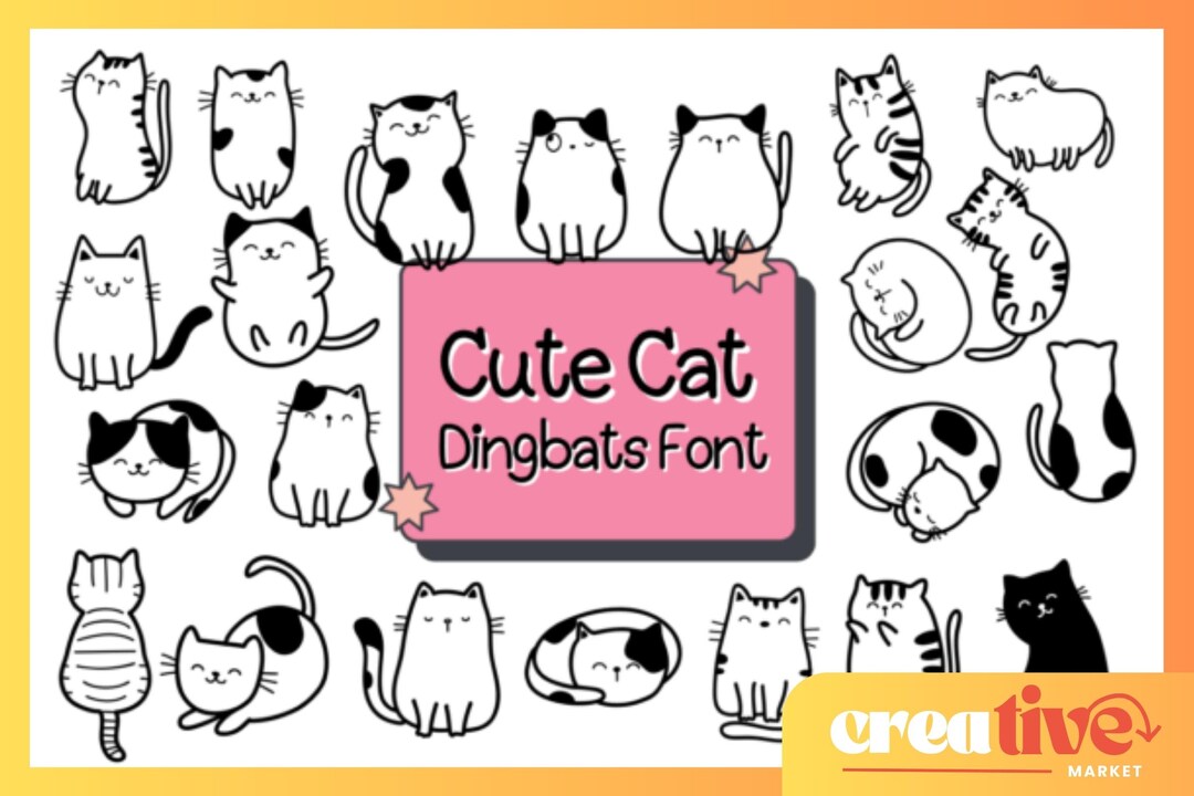 Cute Cat Font Cute Cat Inspired Font Cute Cat Text Cute Cat Inspired ...