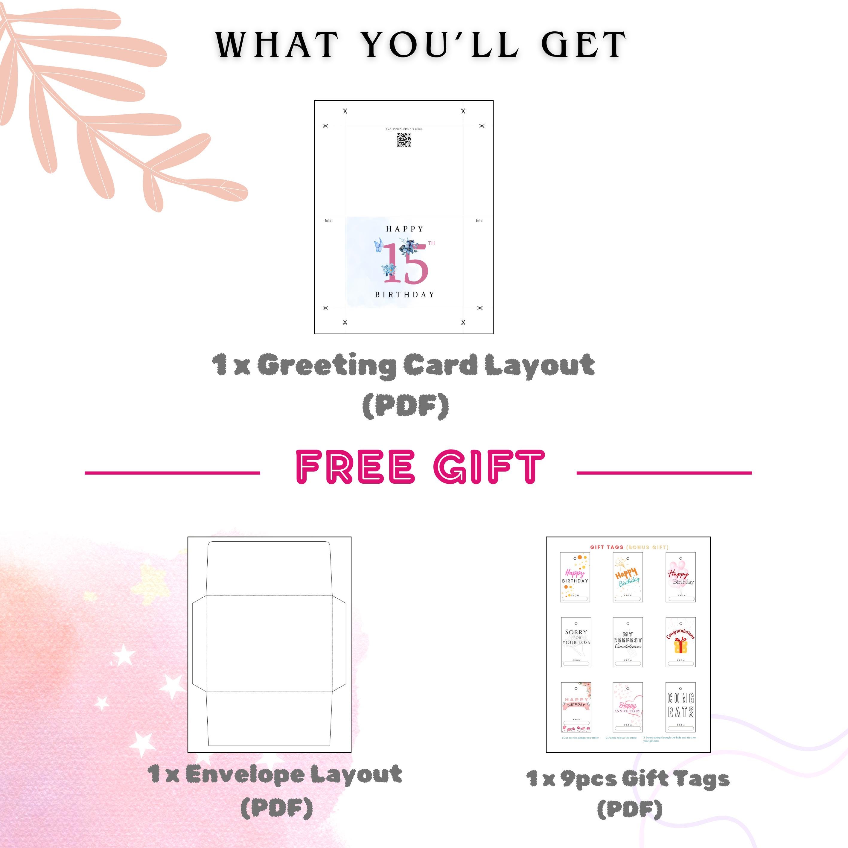 Printable 15th Birthday Card | Can Change Birthday Year | Quinceanera ...