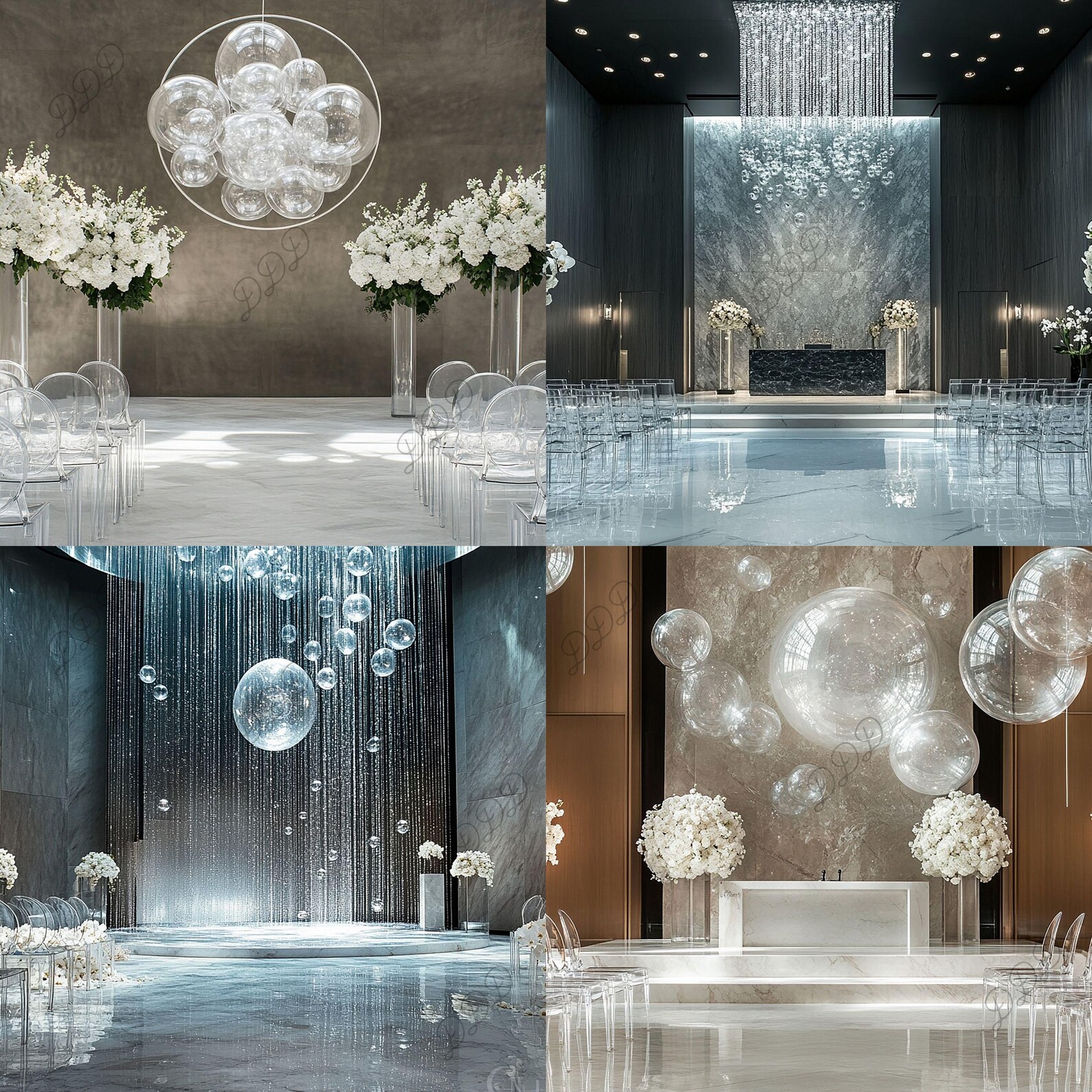 Modern Wedding Venue Digital Backdrops, Elegant Wedding Photography ...