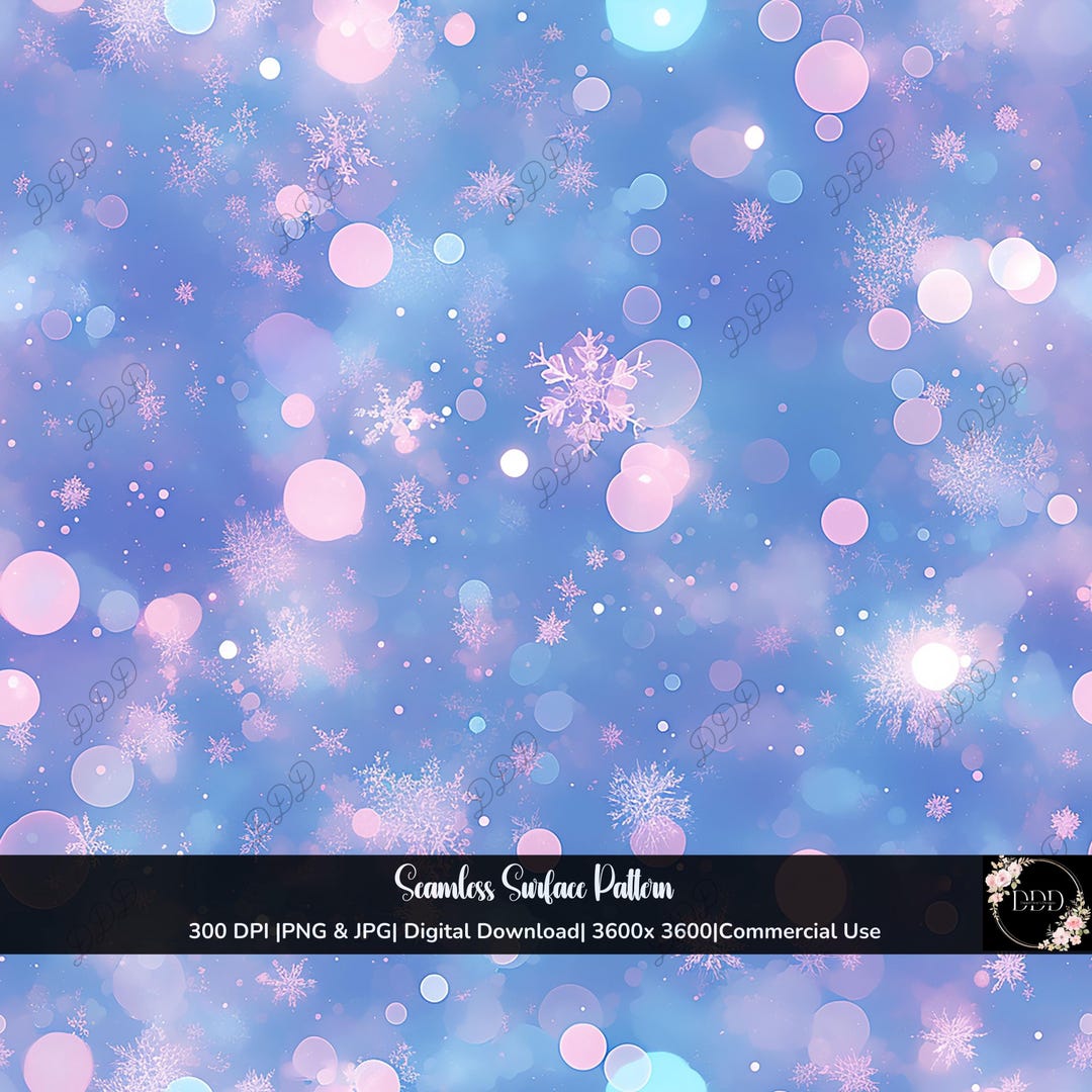 Winter Snowflake Bokeh Seamless Pattern: Winter Wonderland Background ...