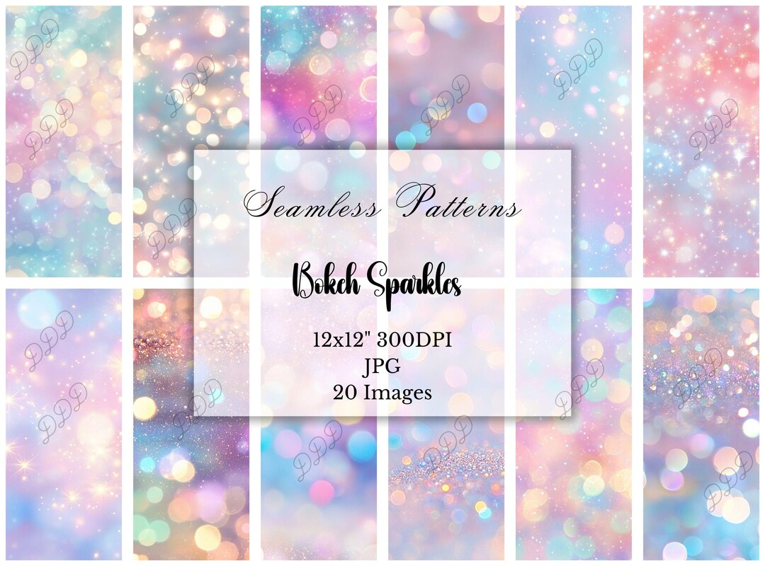 Spring Pastel Bokeh Digital Paper: Soft Light Fairy Sparkles, Seamless ...
