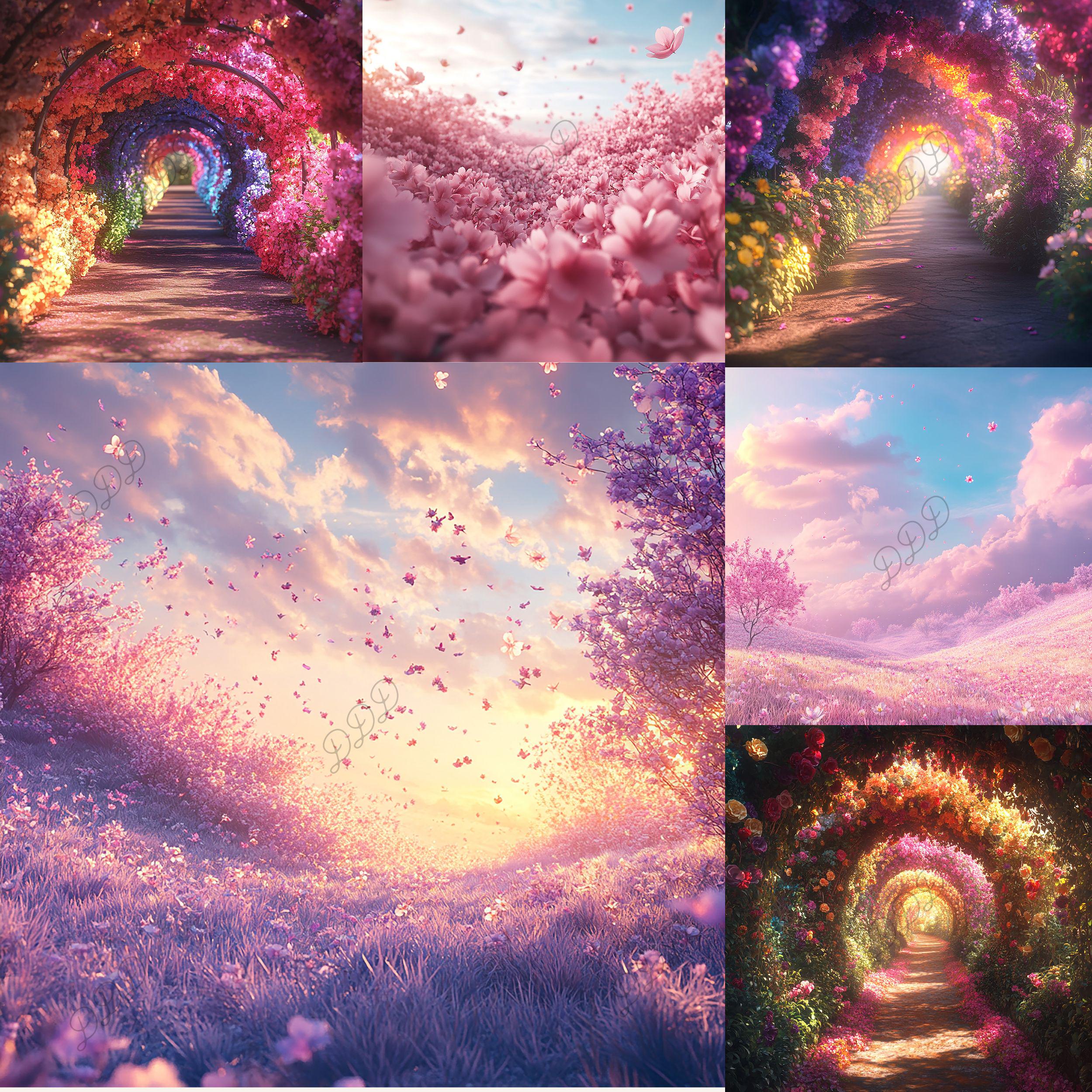 36 Floral Digital Backdrops, 2 Aspect Ratios, Photography Backgrounds ...