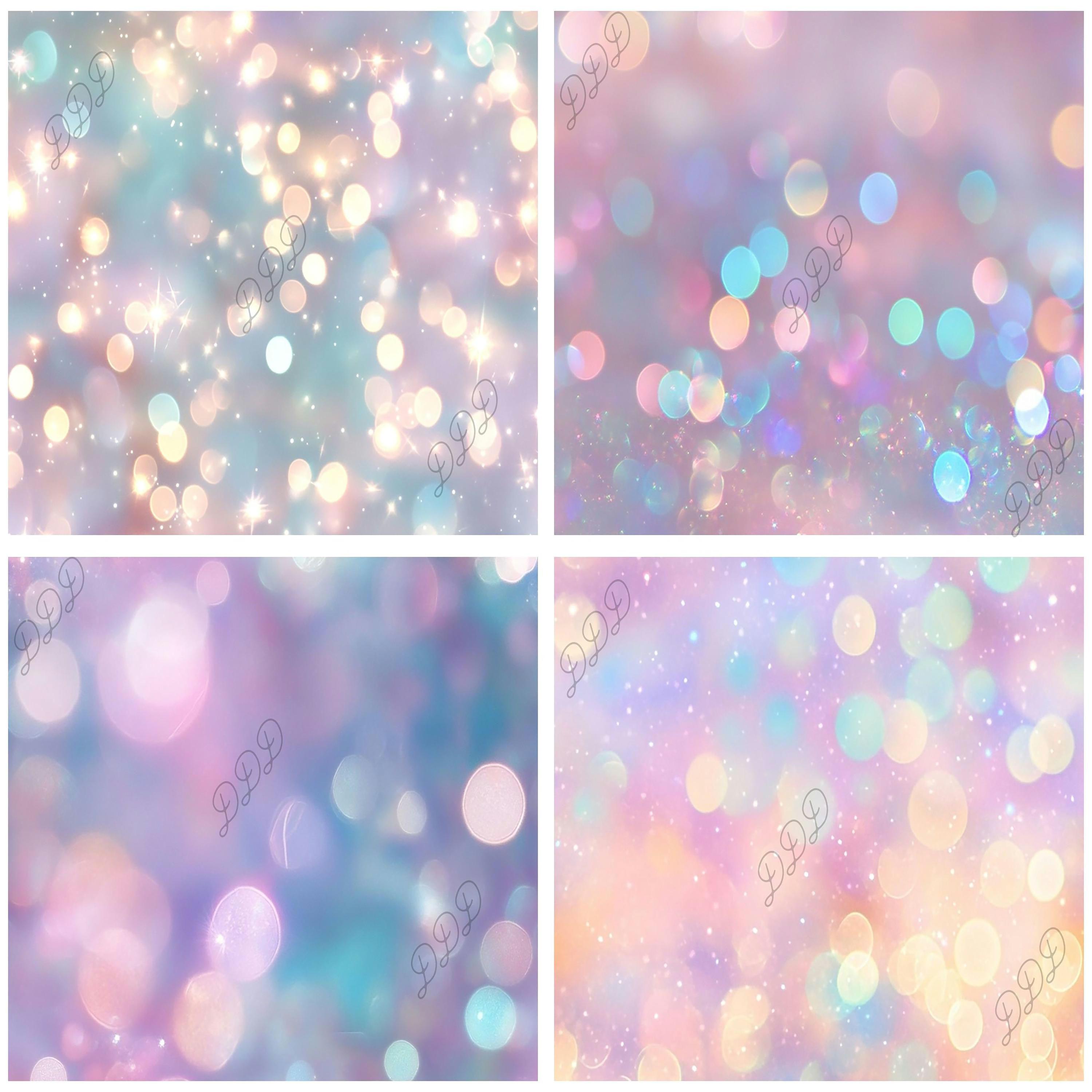 Spring Pastel Bokeh Digital Paper: Soft Light Fairy Sparkles, Seamless ...