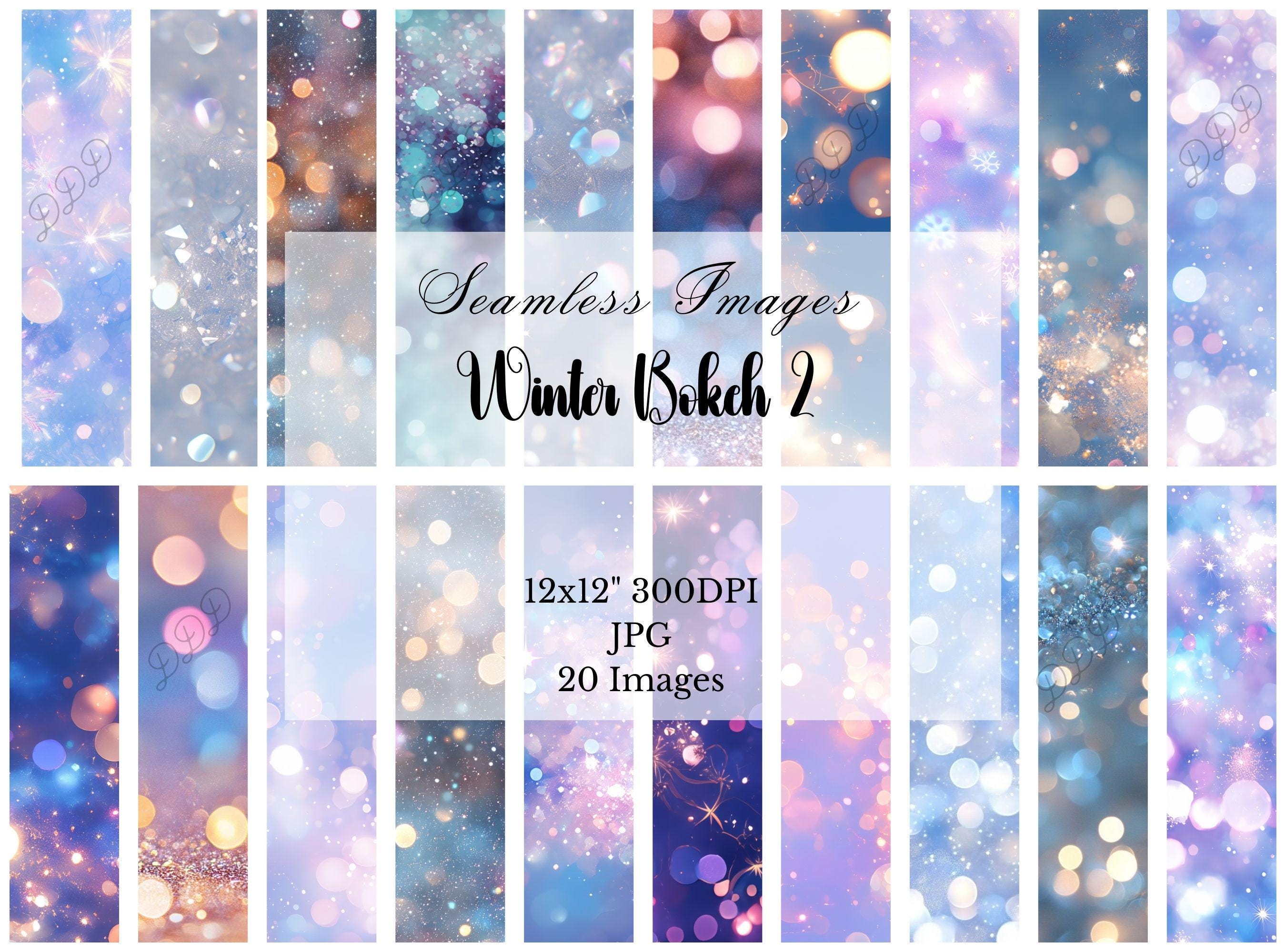 Winter Bokeh Digital Paper, Seamless Bokeh Backgrounds, Winter Lights ...