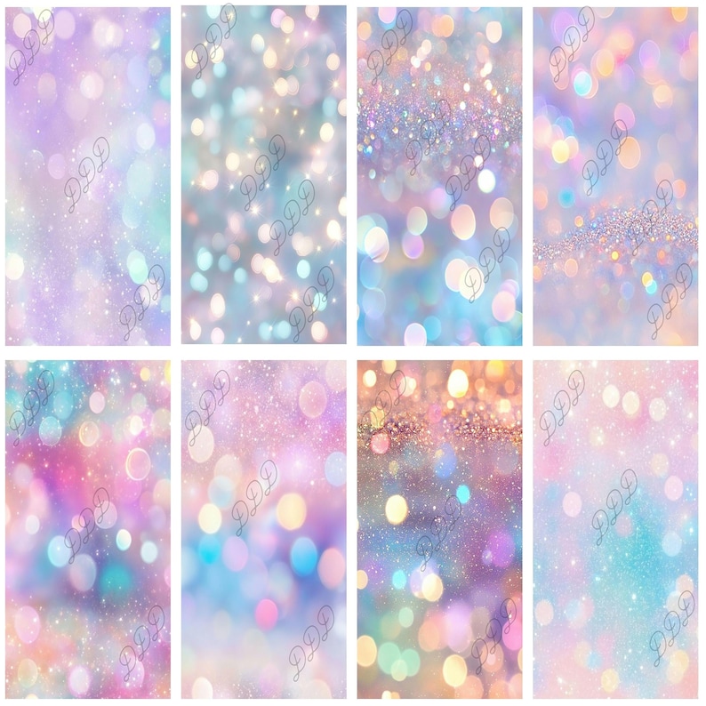 Spring Pastel Bokeh Digital Paper: Soft Light Fairy Sparkles, Seamless ...
