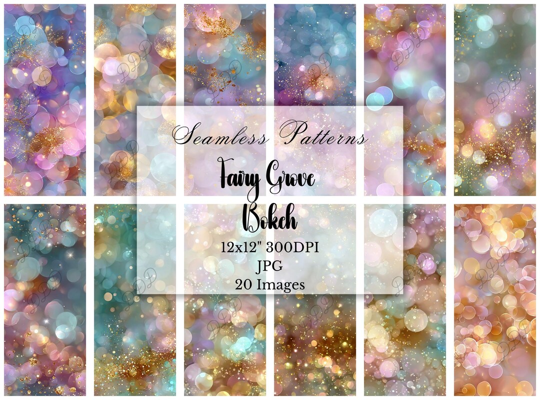 Fairy Sparkle Digital Paper: Glitter Bokeh Backgrounds, Seamless ...