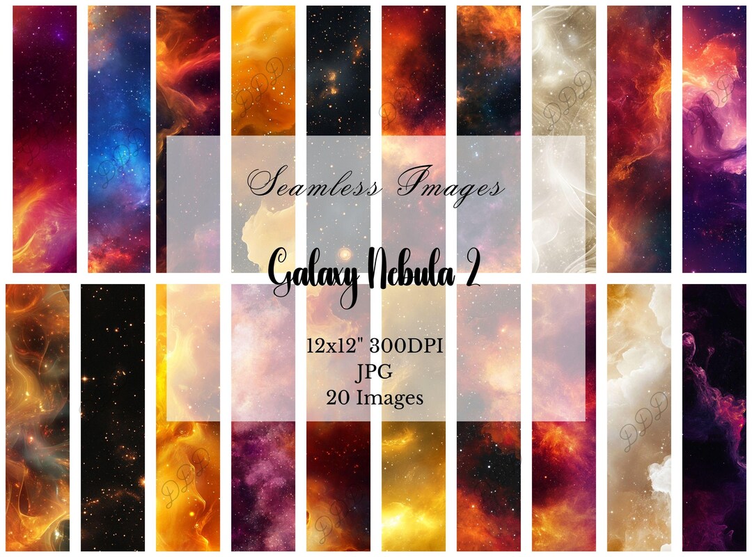 Galaxy Nebula Digital Paper Pack, 20 Seamless Images, 12x12 300 DPI ...