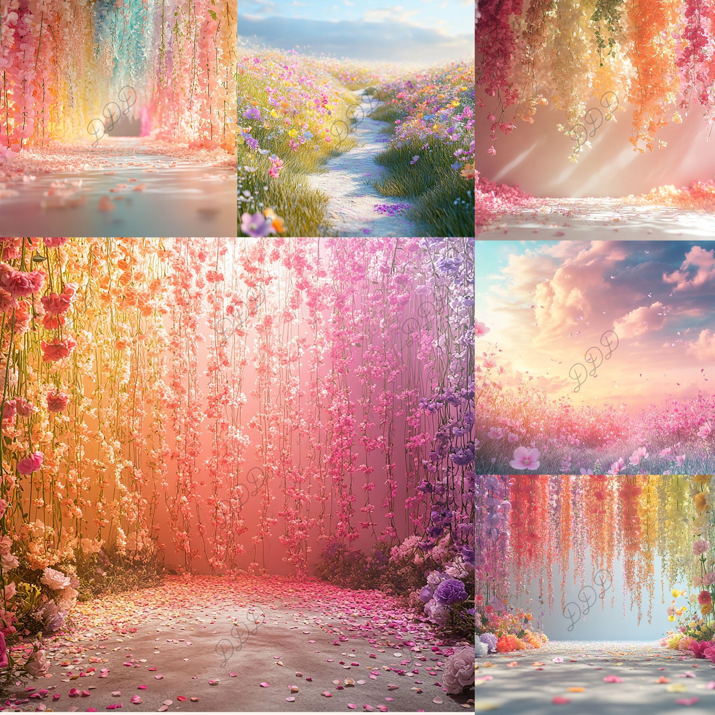 36 Floral Digital Backdrops, 2 Aspect Ratios, Photography Backgrounds ...