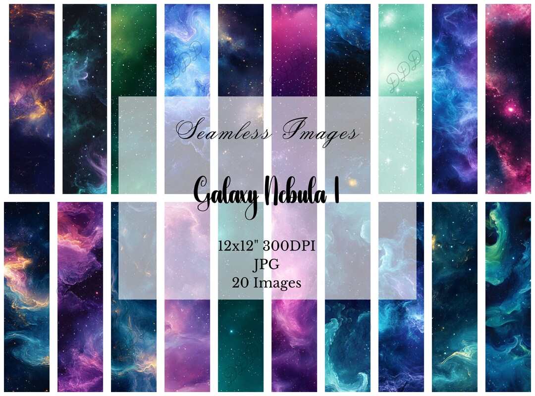 Galaxy Nebula Digital Paper Collection, Seamless Images, Cosmic ...
