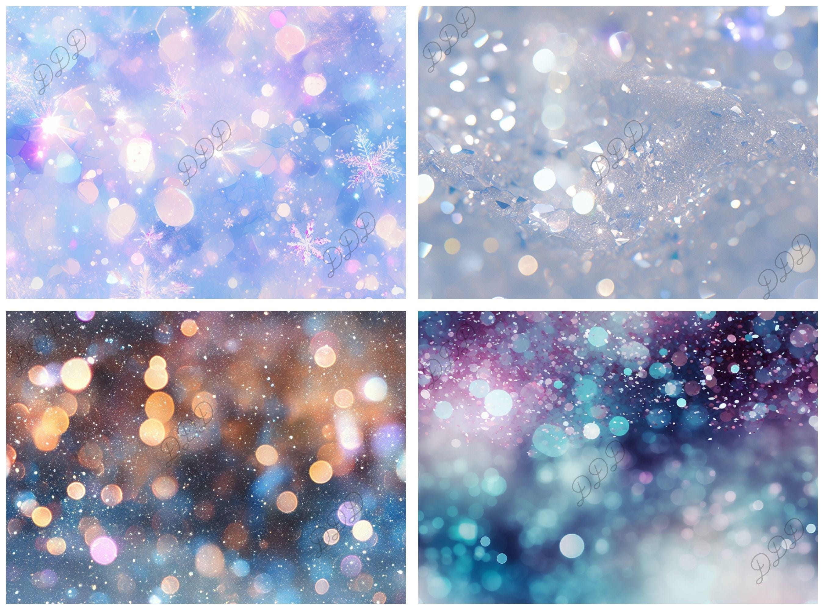 Winter Bokeh Digital Paper, Seamless Bokeh Backgrounds, Winter Lights ...