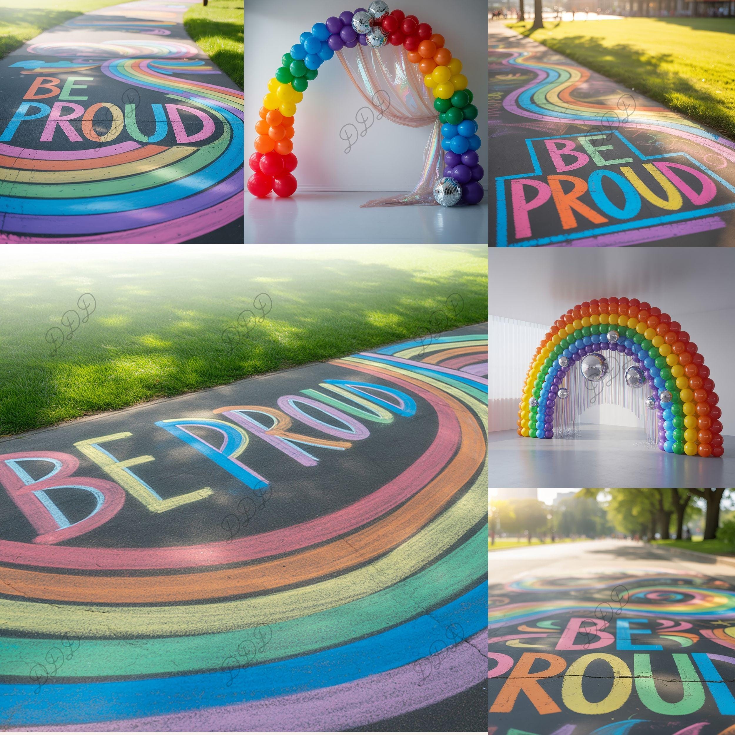 Pride Digital Backdrop, LGBTQ Photography Backgrounds, Rainbow ...