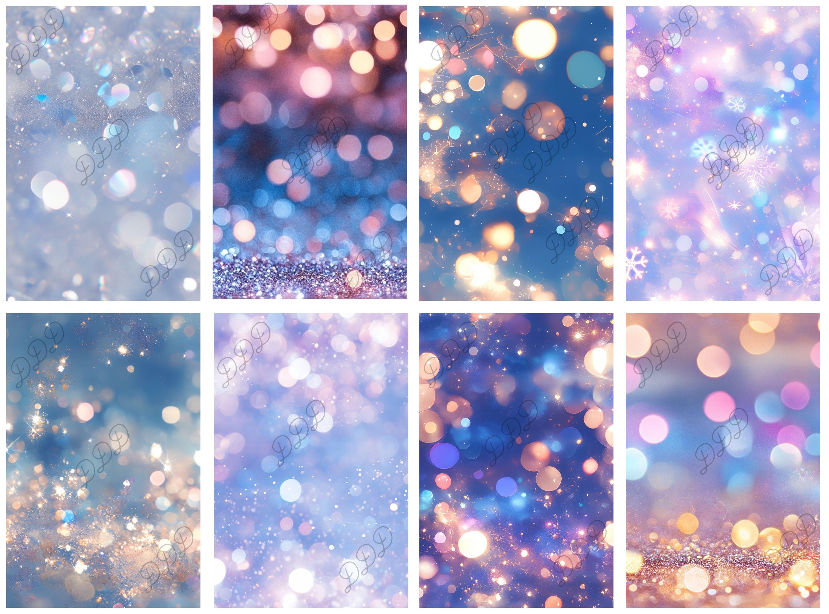 Winter Bokeh Digital Paper, Seamless Bokeh Backgrounds, Winter Lights ...