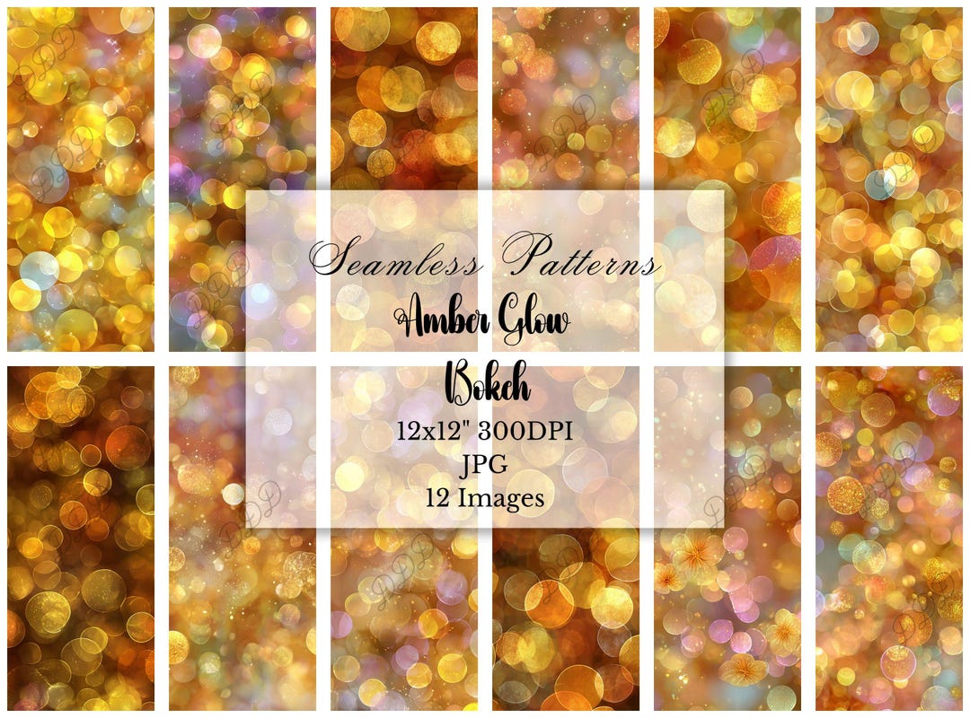 Golden Bokeh Digital Paper, Fall Bokeh, 12 JPG Seamless Patterns ...
