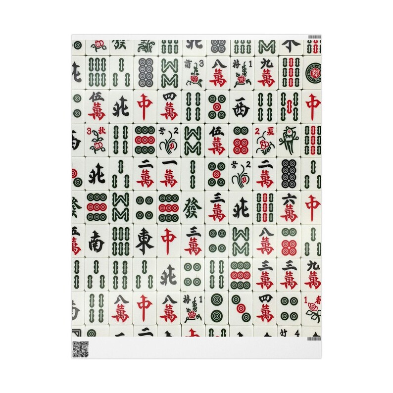 Mahjong Wrapping Paper Birthday Wrapping Paper Mahjong Gifts Mahjong ...