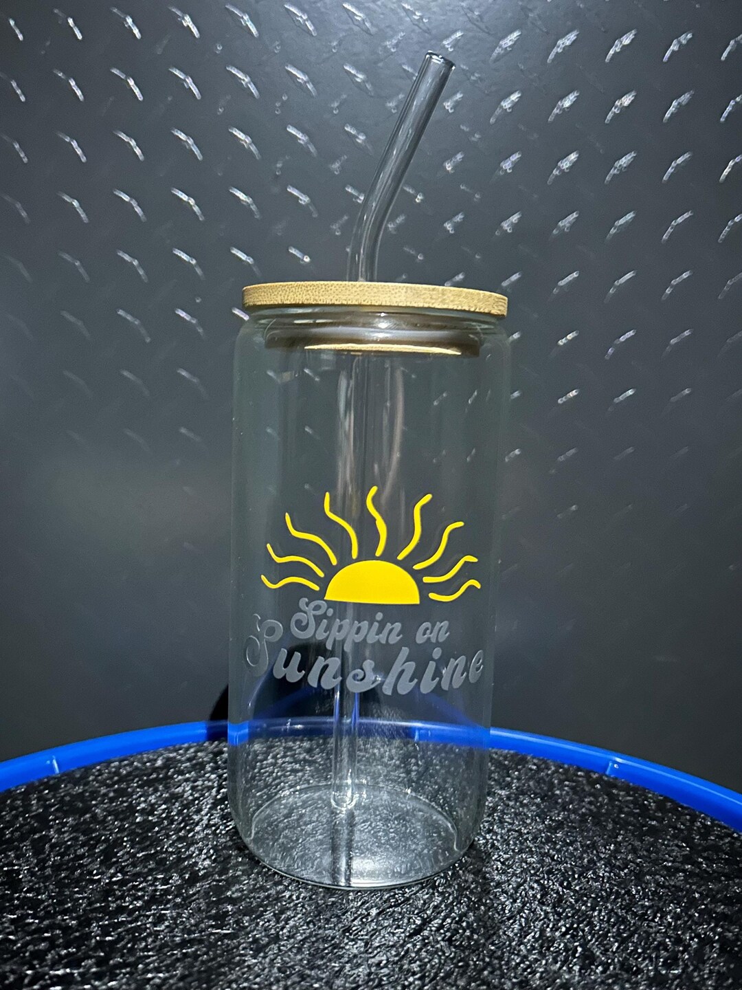 Sippin on Sunshine Glass Tumbler, Trendy Iced Coffee Cup, Sun Sipper ...