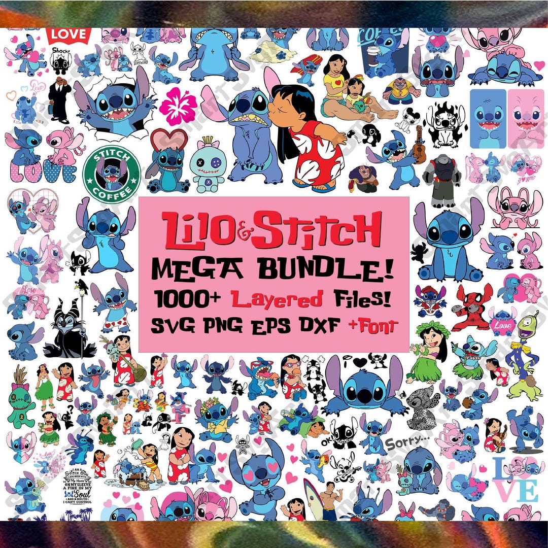 1000 Stitch Svg, Stitch Bundle, Stitch Clipart, Stitch Png, Lilo and ...