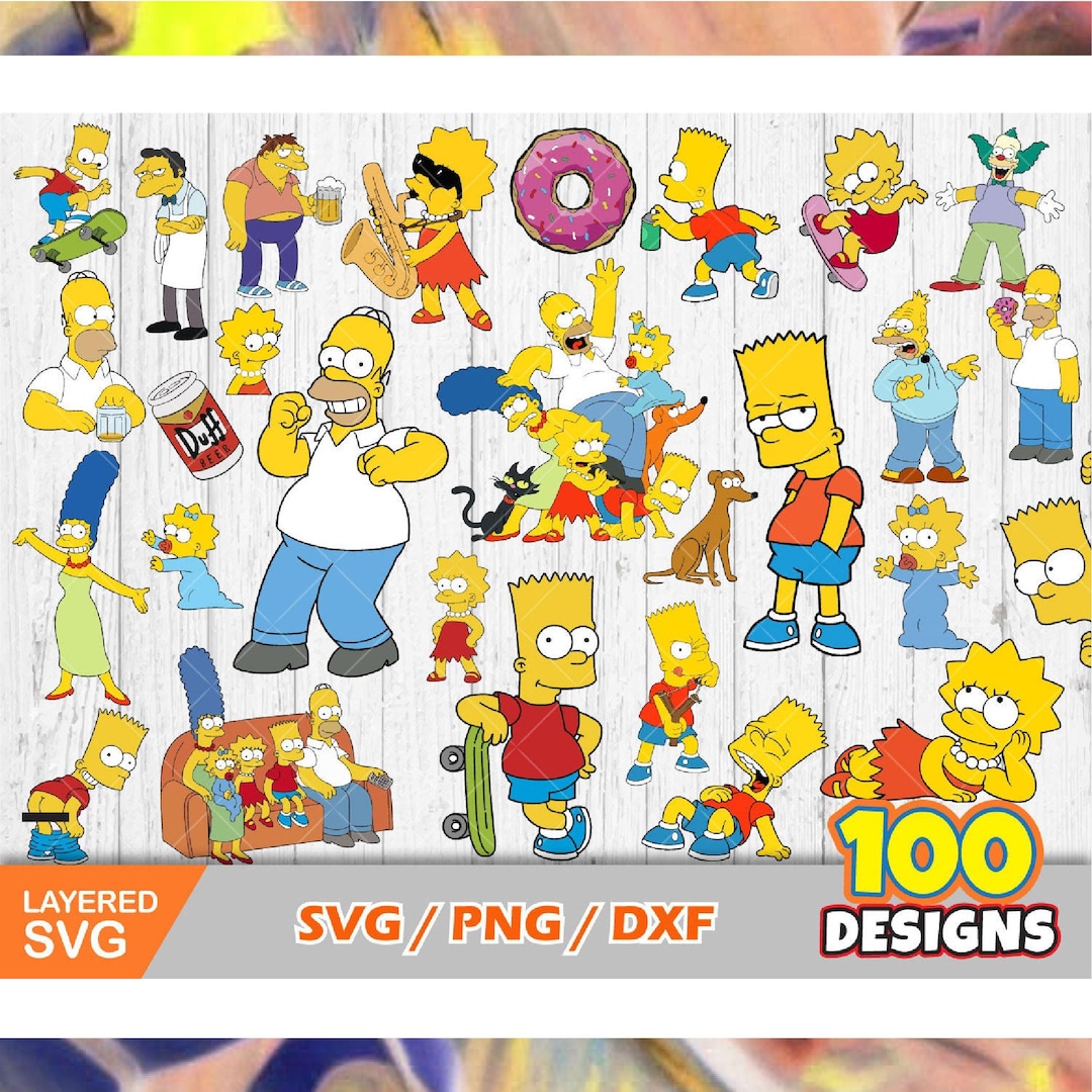 Simpsons Clip Art Bundle, Simpsons Svg Cut Files for Cricut ...