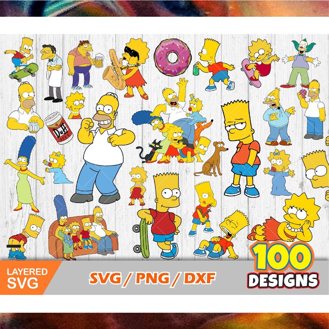Simpsons Clip Art Bundle, Simpsons Svg Cut Files for Cricut ...